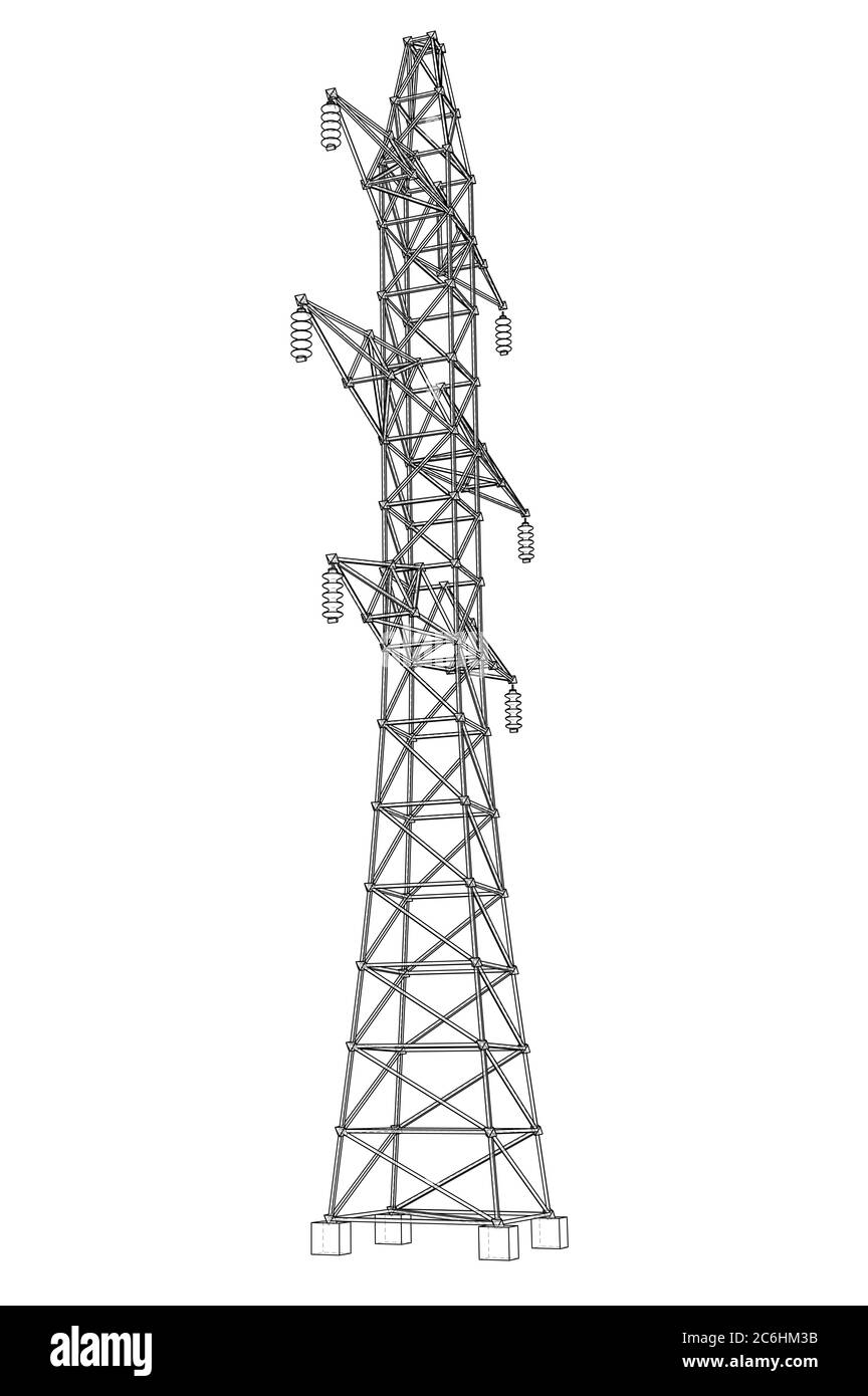 Electric pylon or electric tower concept Stock Photo - Alamy
