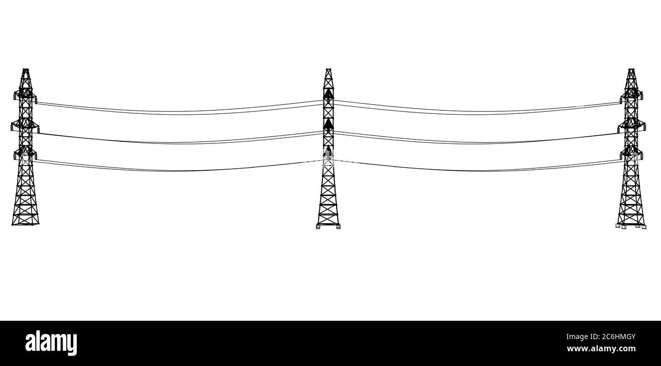 Electric pylons or electric towers concept Stock Photo - Alamy