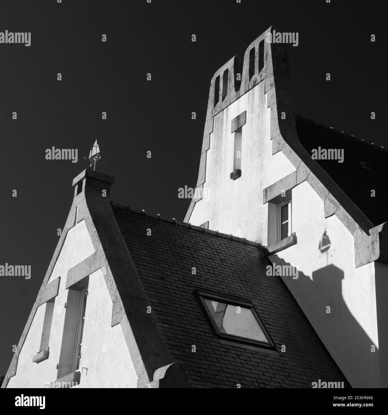 Shadow of windvane on building Stock Photo - Alamy