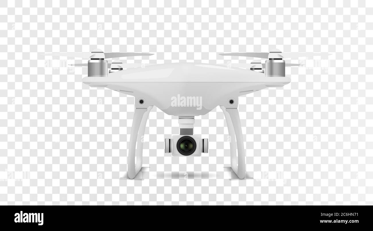 Realistic drone quadcopter on transparent background. Vector eps10 ...