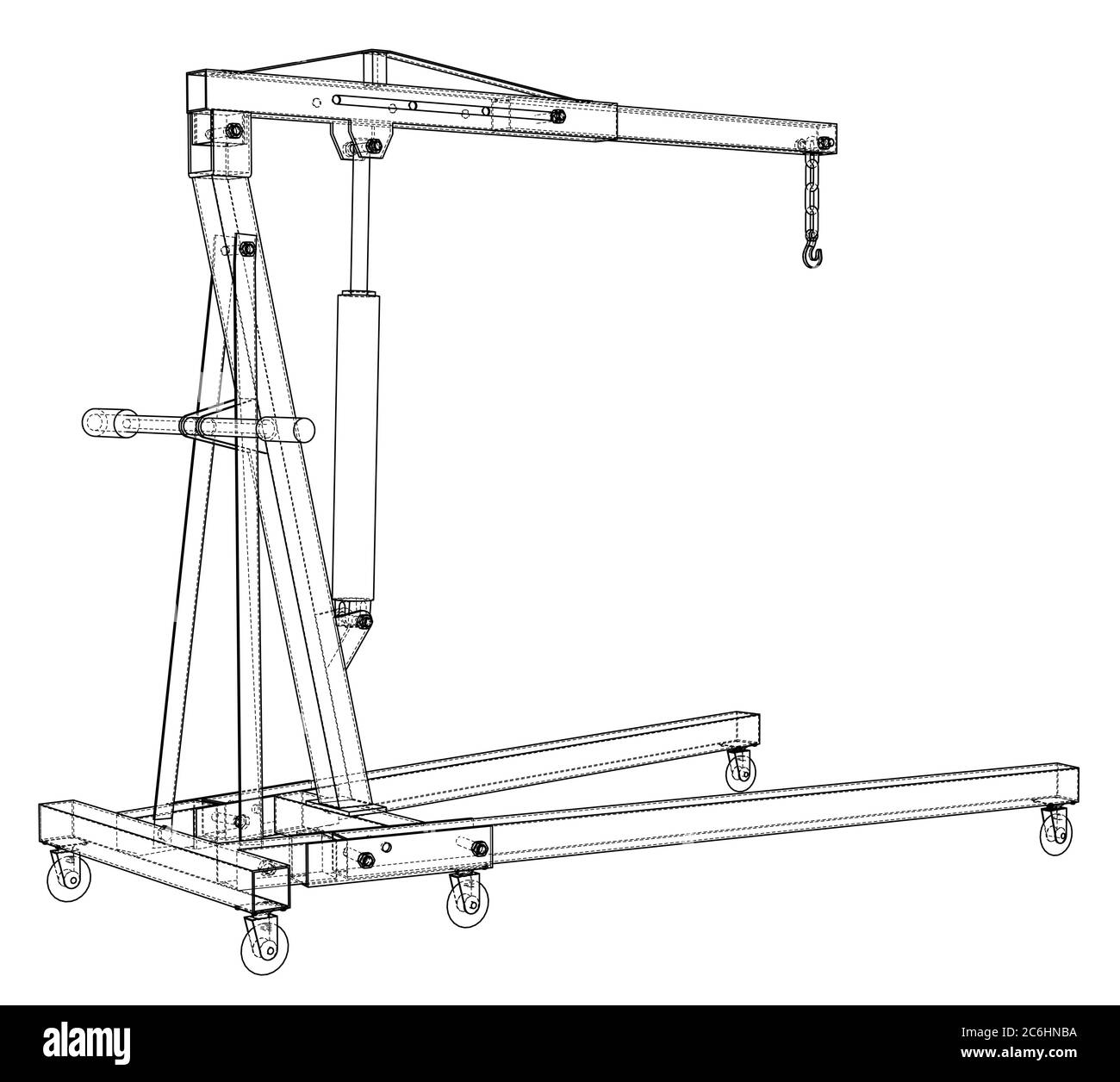 Engine hoist outline. 3D illustration Stock Photo - Alamy