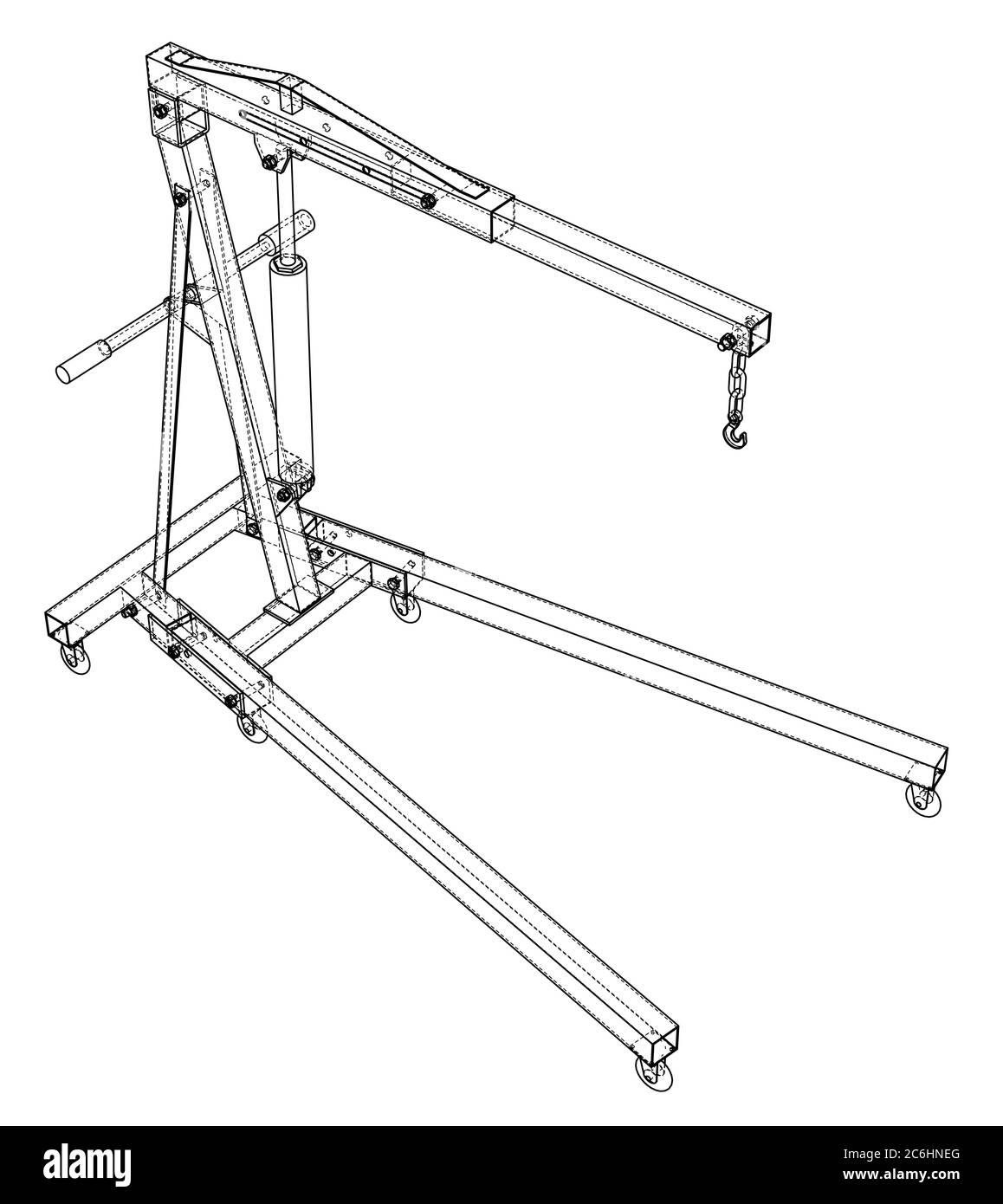Engine hoist outline. 3D illustration Stock Photo - Alamy