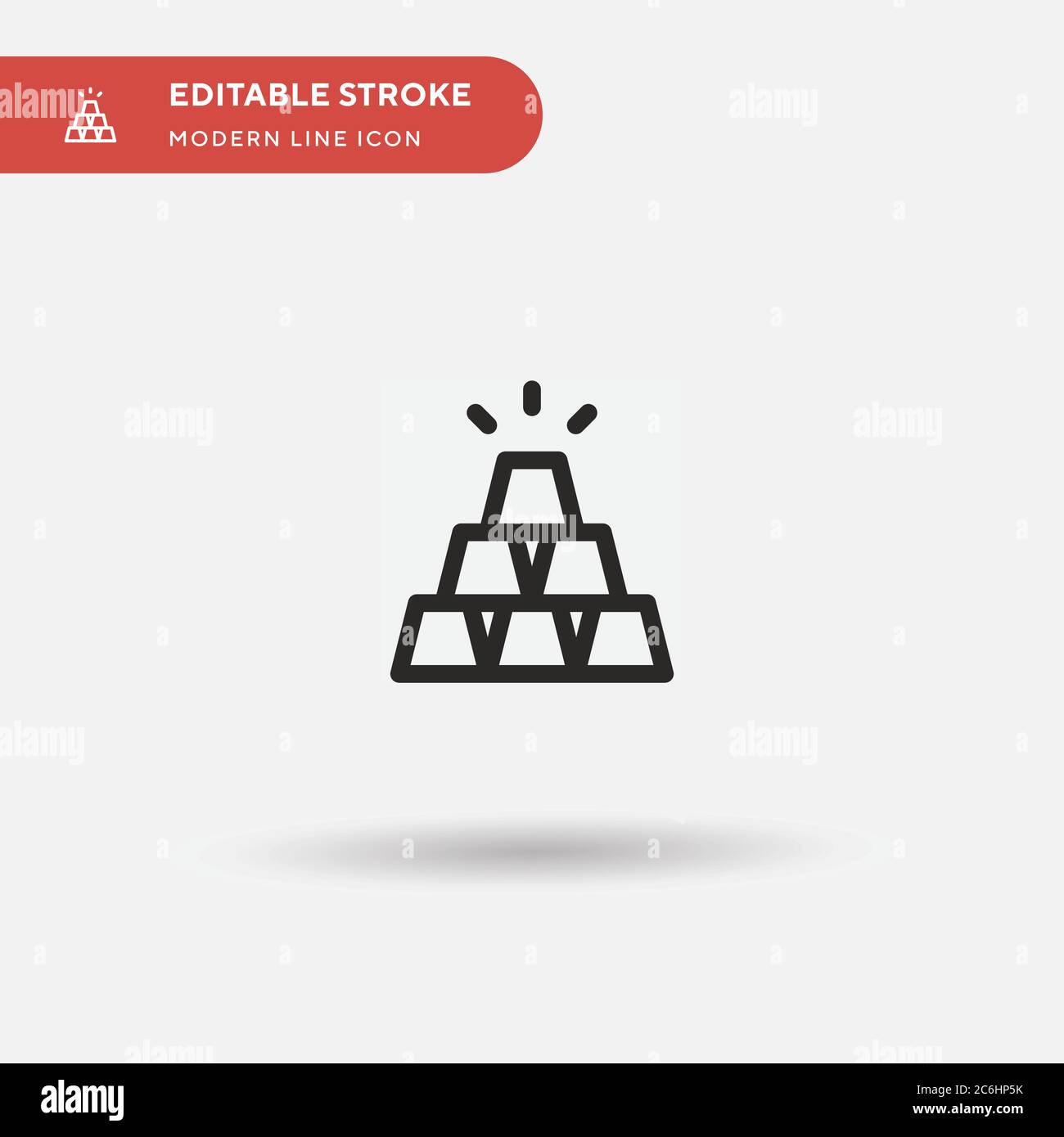 Gold Ingots Simple vector icon. Illustration symbol design template for ...