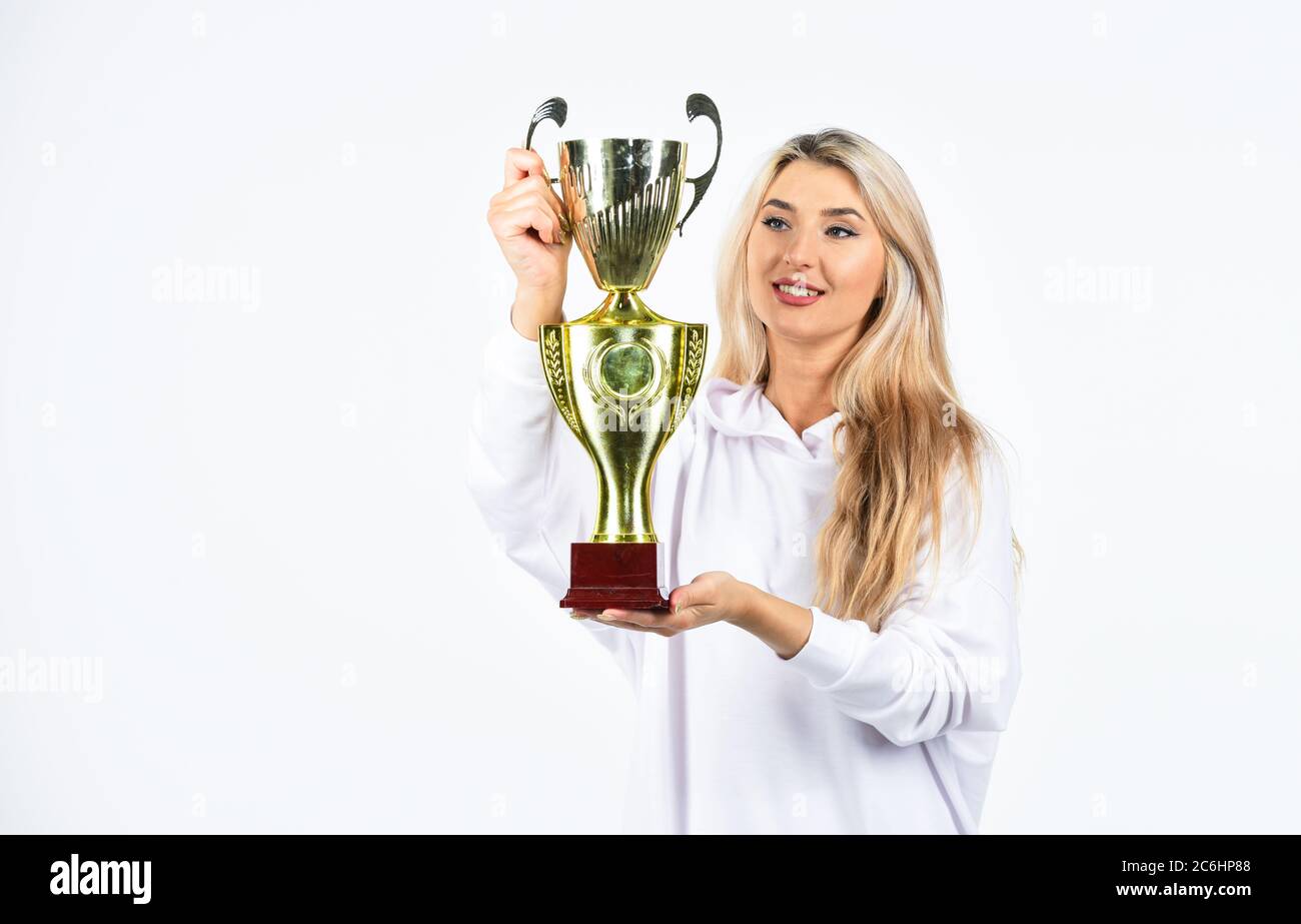 Champion cup symbol of success. Successful sport career. Success ...