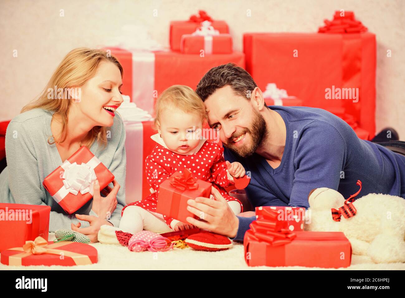 Together on valentines day. Lovely family celebrating valentines day ...