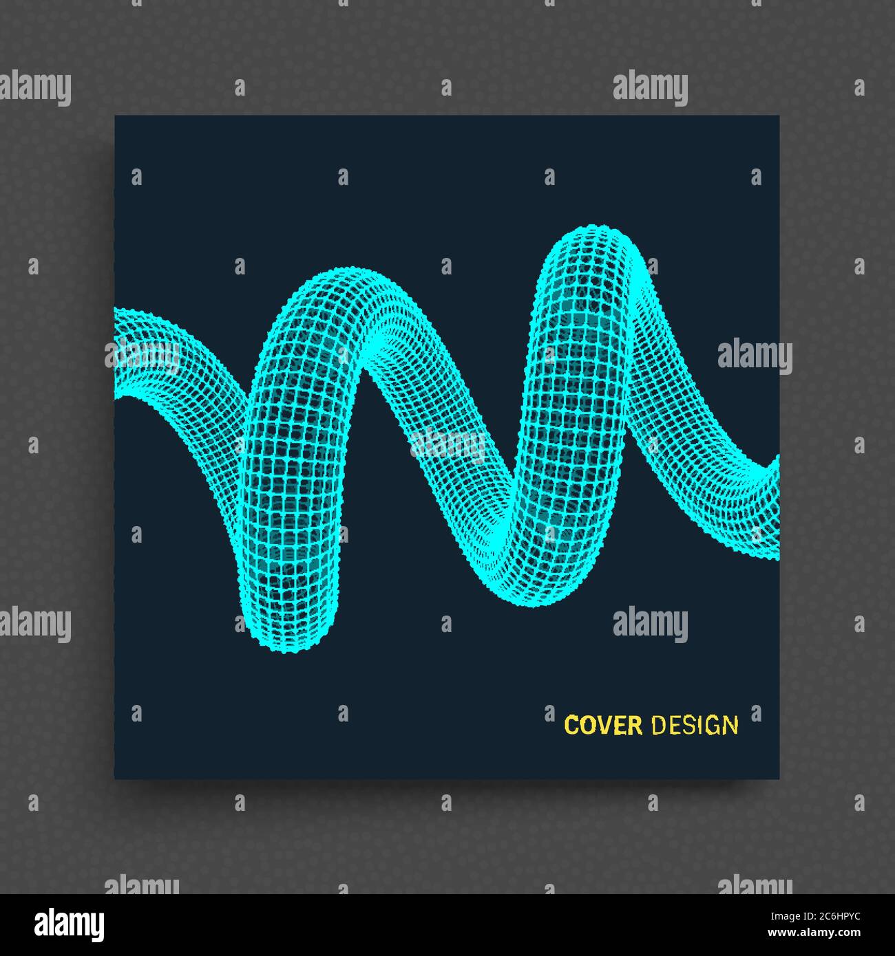 Cover design template. Spiral. Connection Structure. Abstract grid ...