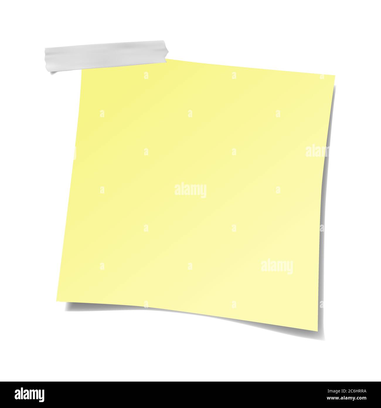 Realistic yellow sticky note isolated with real shadow on white ...