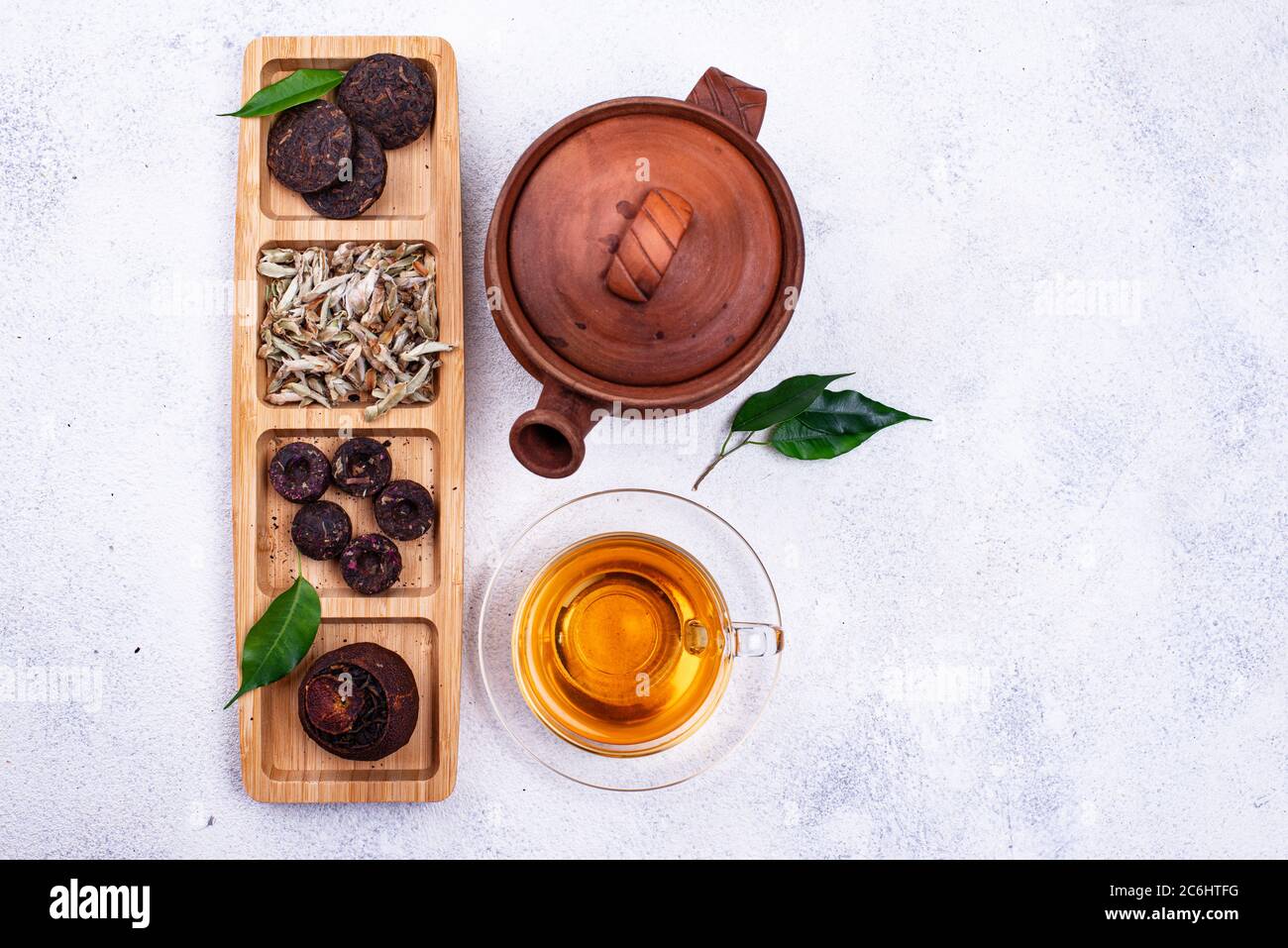 Different pressed Chinese pu-erh tea Stock Photo - Alamy