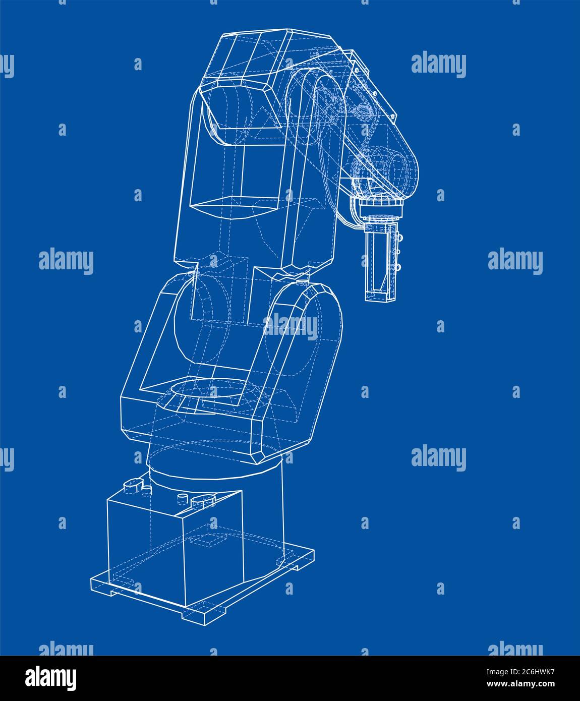3D outline Robotic arm. 3D illustration Stock Photo - Alamy