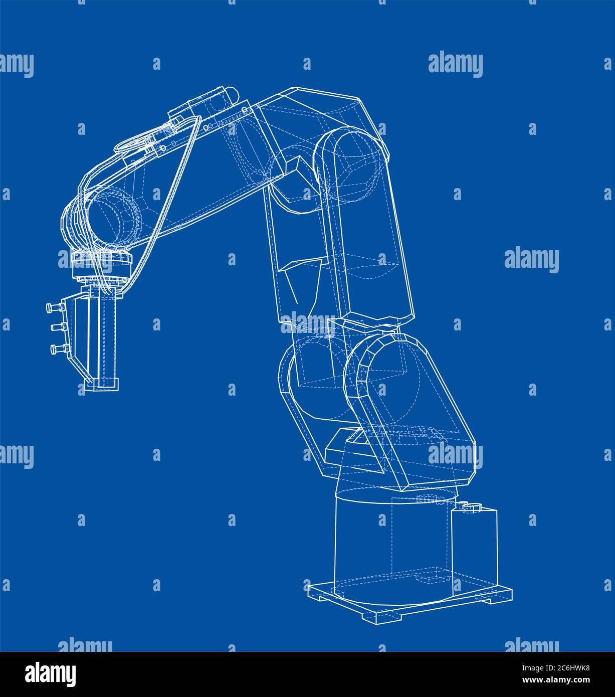 3D outline Robotic arm. 3D illustration Stock Photo - Alamy