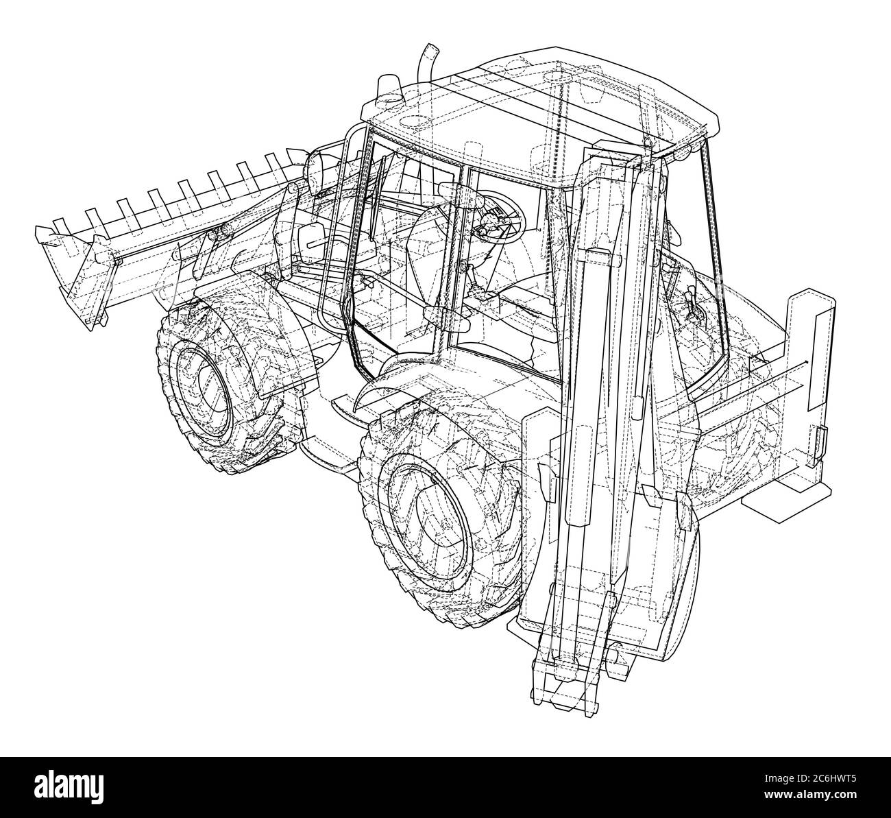 Sketch of Loading Shovel with Back Actor Stock Photo - Alamy