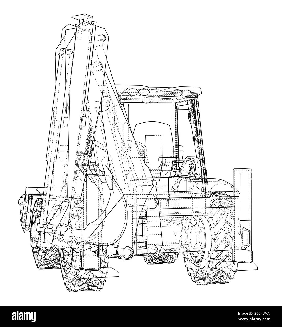 Sketch of Loading Shovel with Back Actor Stock Photo - Alamy