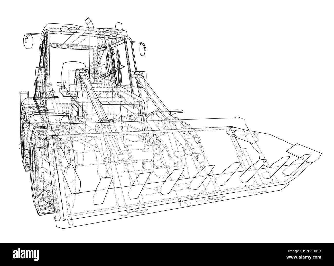Sketch of Loading Shovel with Back Actor Stock Photo - Alamy