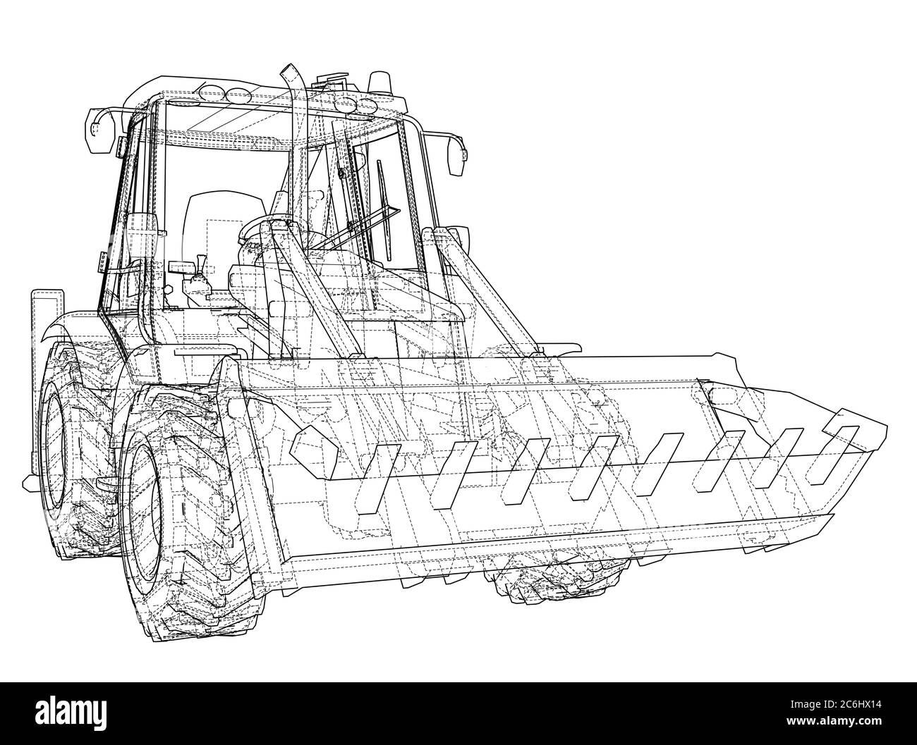 Sketch of Loading Shovel with Back Actor Stock Photo - Alamy