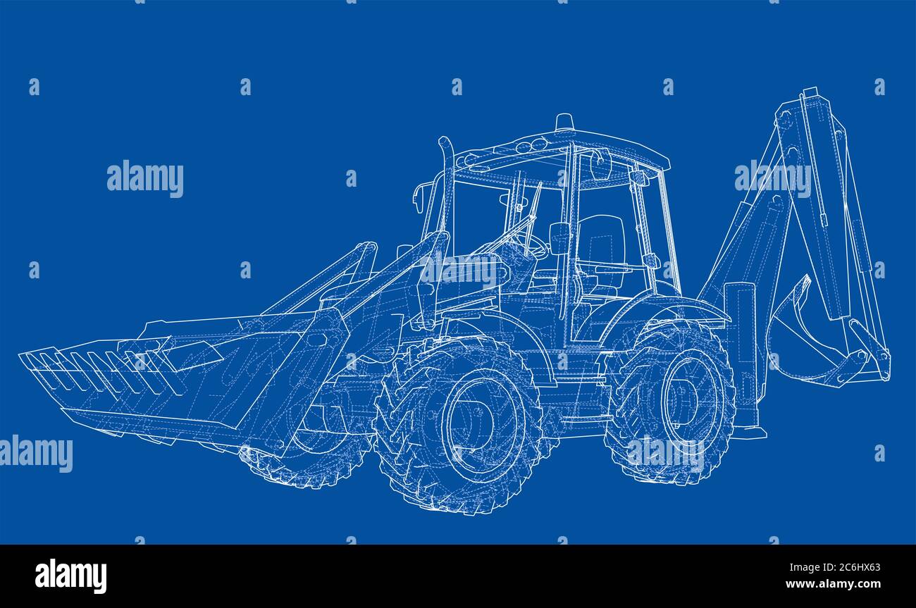 Sketch of Loading Shovel with Back Actor Stock Photo - Alamy