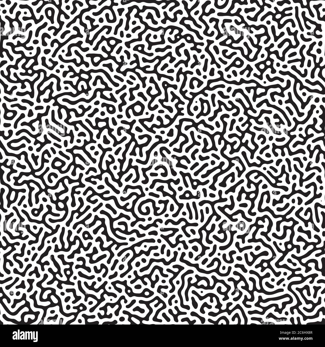 Intricate geometric Turing pattern in classic black and white seamless ...