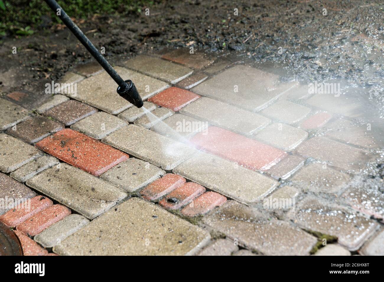 washing services - block paving cleaning with high pressure washer ...