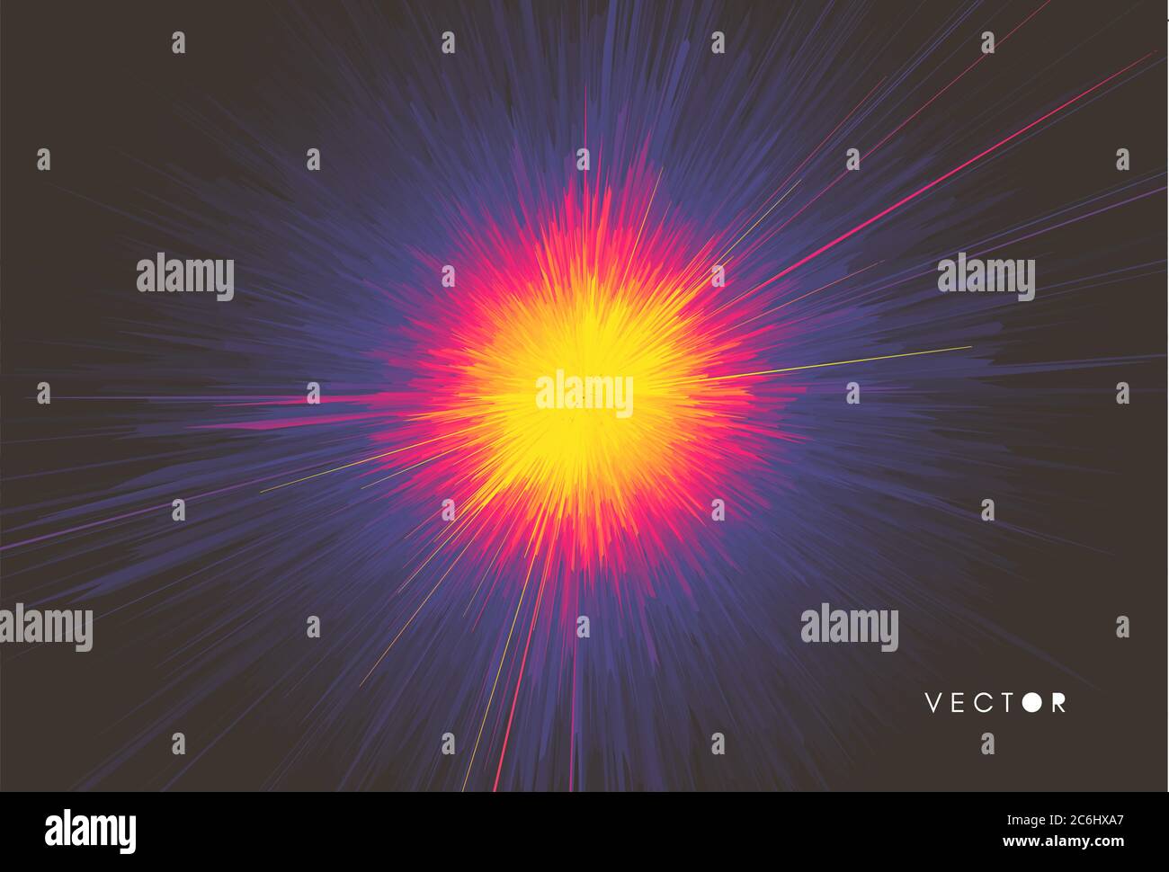 Background with explosion. Starburst dynamic lines. Solar or starlight ...
