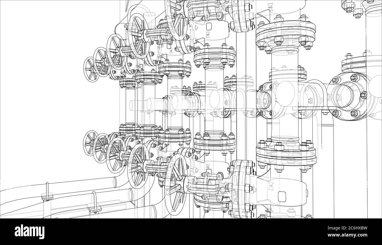 Sketch of industrial equipment Stock Photo - Alamy