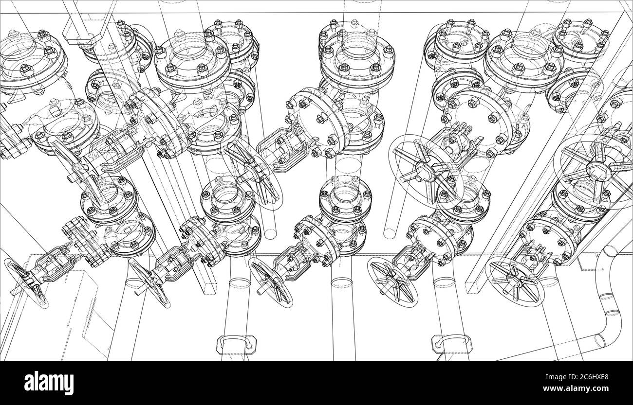 Sketch of industrial equipment Stock Photo - Alamy