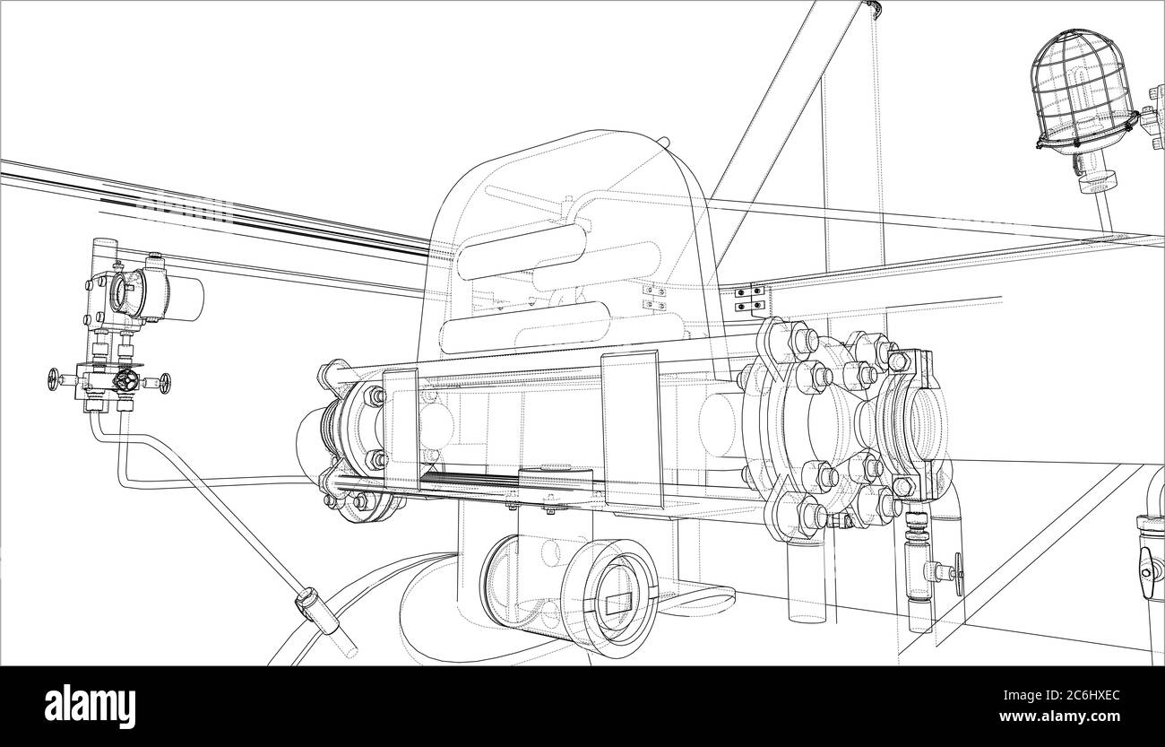 Sketch of industrial equipment Stock Photo - Alamy