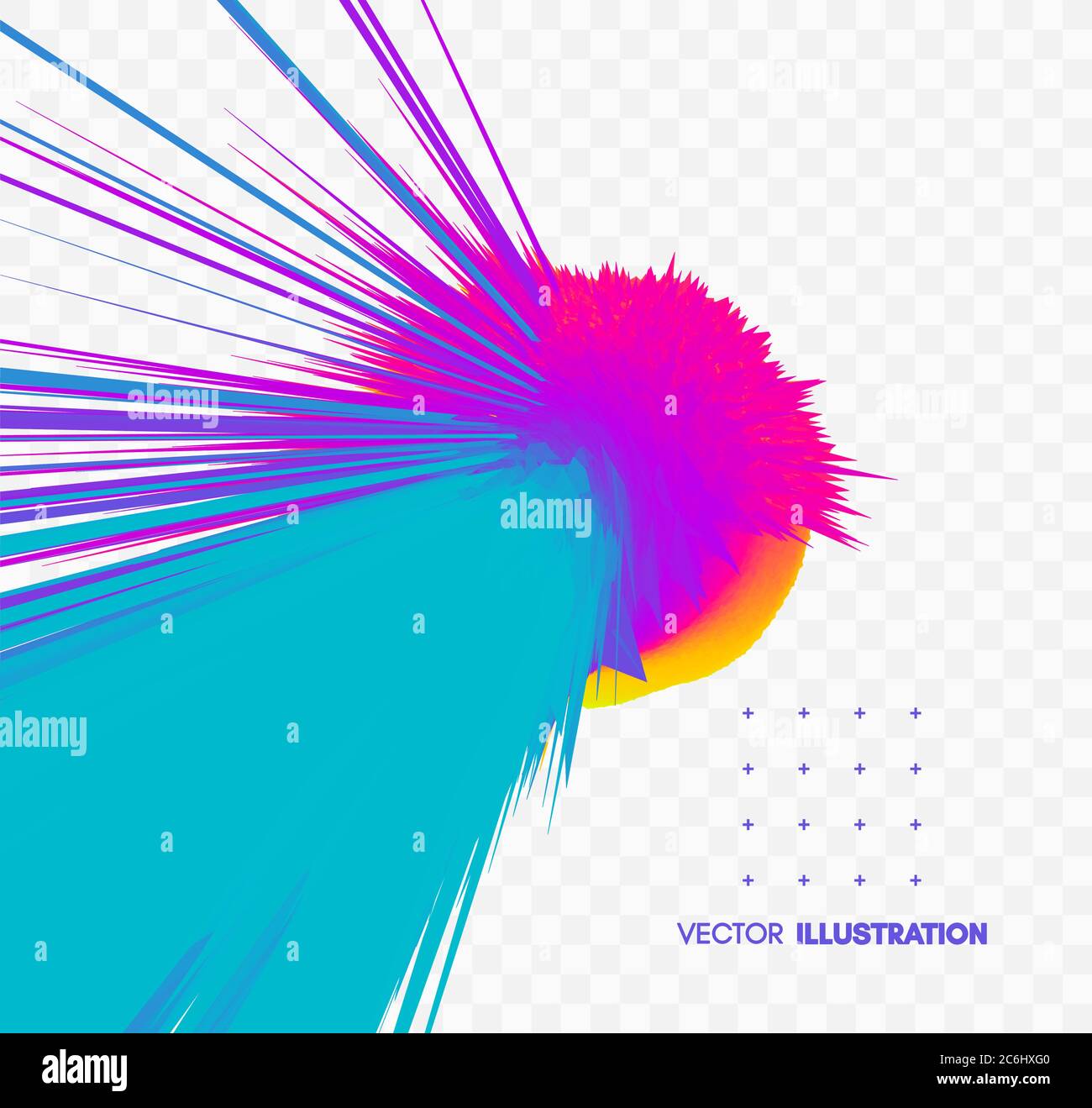 Background with exploding rays. Abstract vector illustration with ...