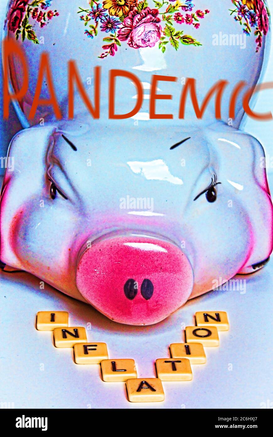 Financial concept image. Inflation. Cost of Covid 19 to economy and ...