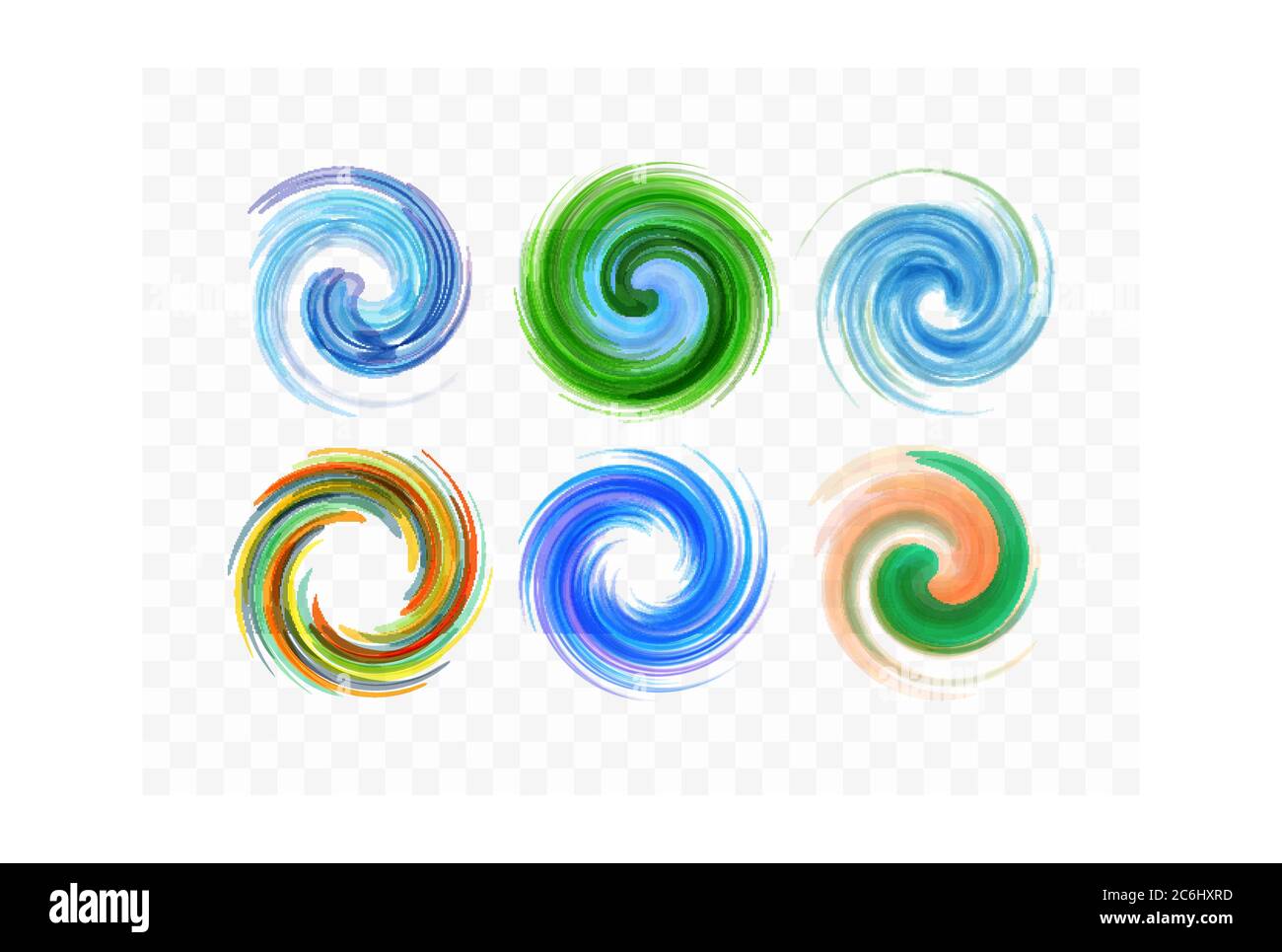 Colorful abstract icon set. Dynamic flow illustration. Swirl collection ...