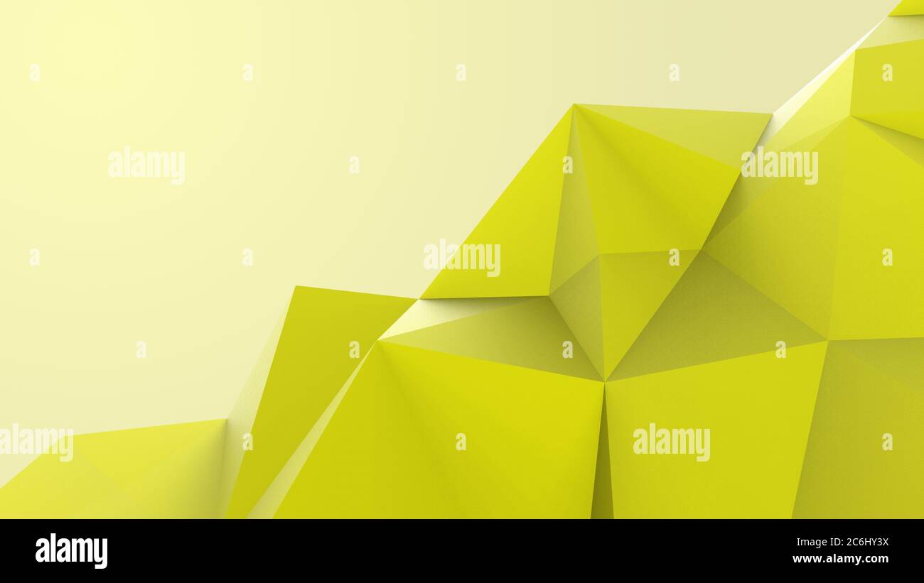 Yellow abstract modern crystal background. Polygon, Line, Triangle ...