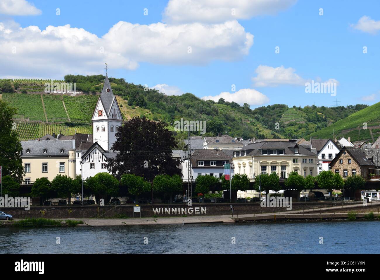waterfront of Winningen in Mosel valley Stock Photo - Alamy