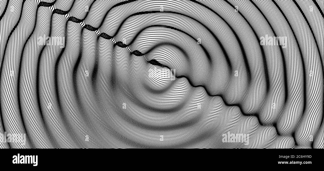 3D wavy background with ripple effect. Vector illustration with ...