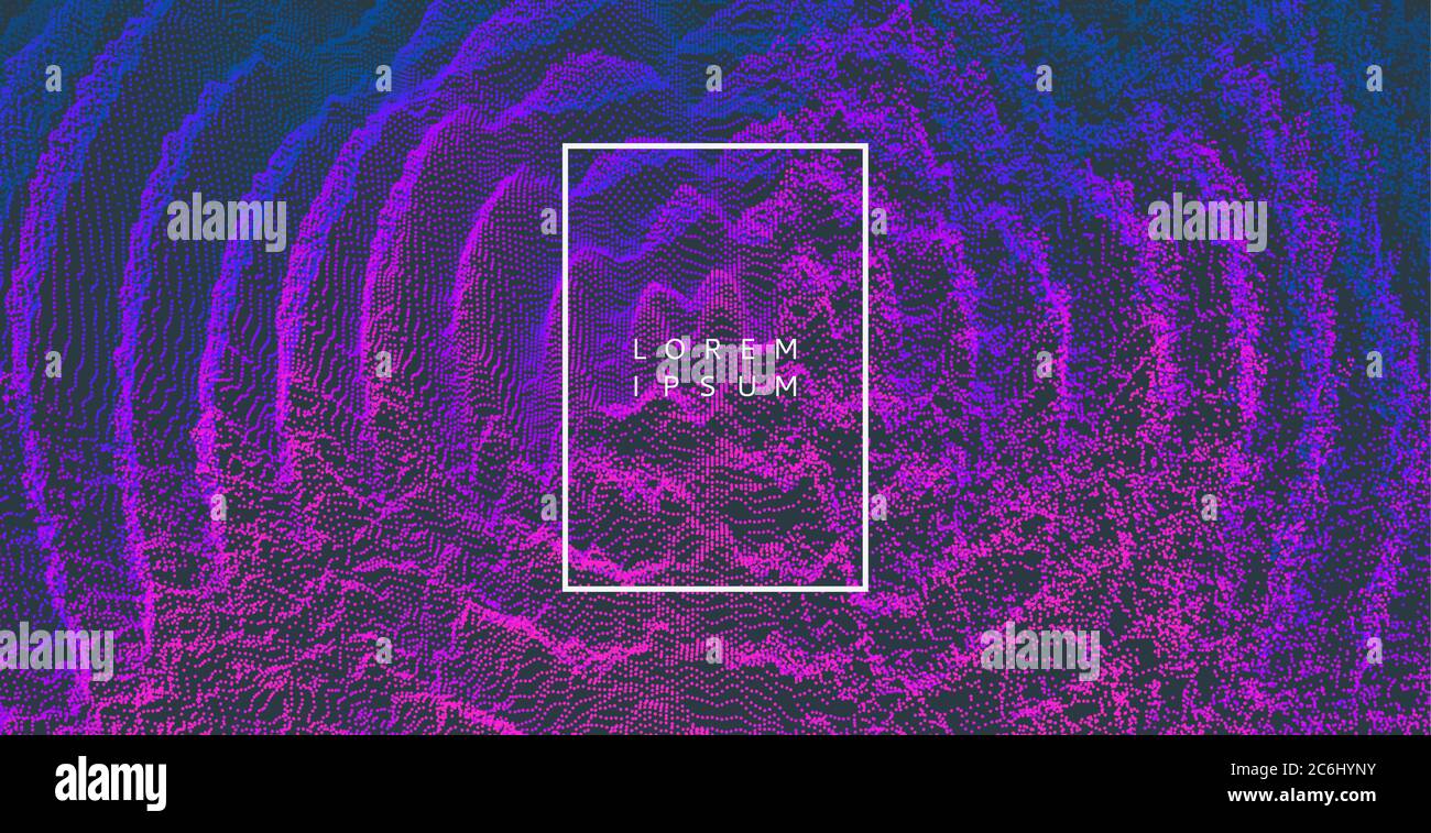 3D wavy background with ripple effect. Vector illustration with ...