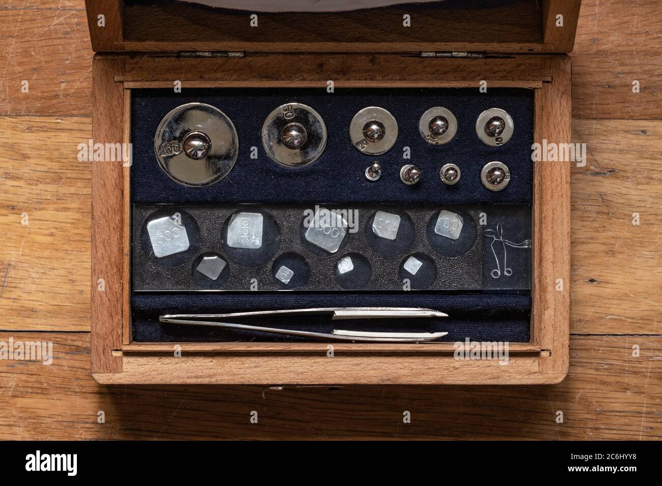 Vintage set of old weights Stock Photo - Alamy