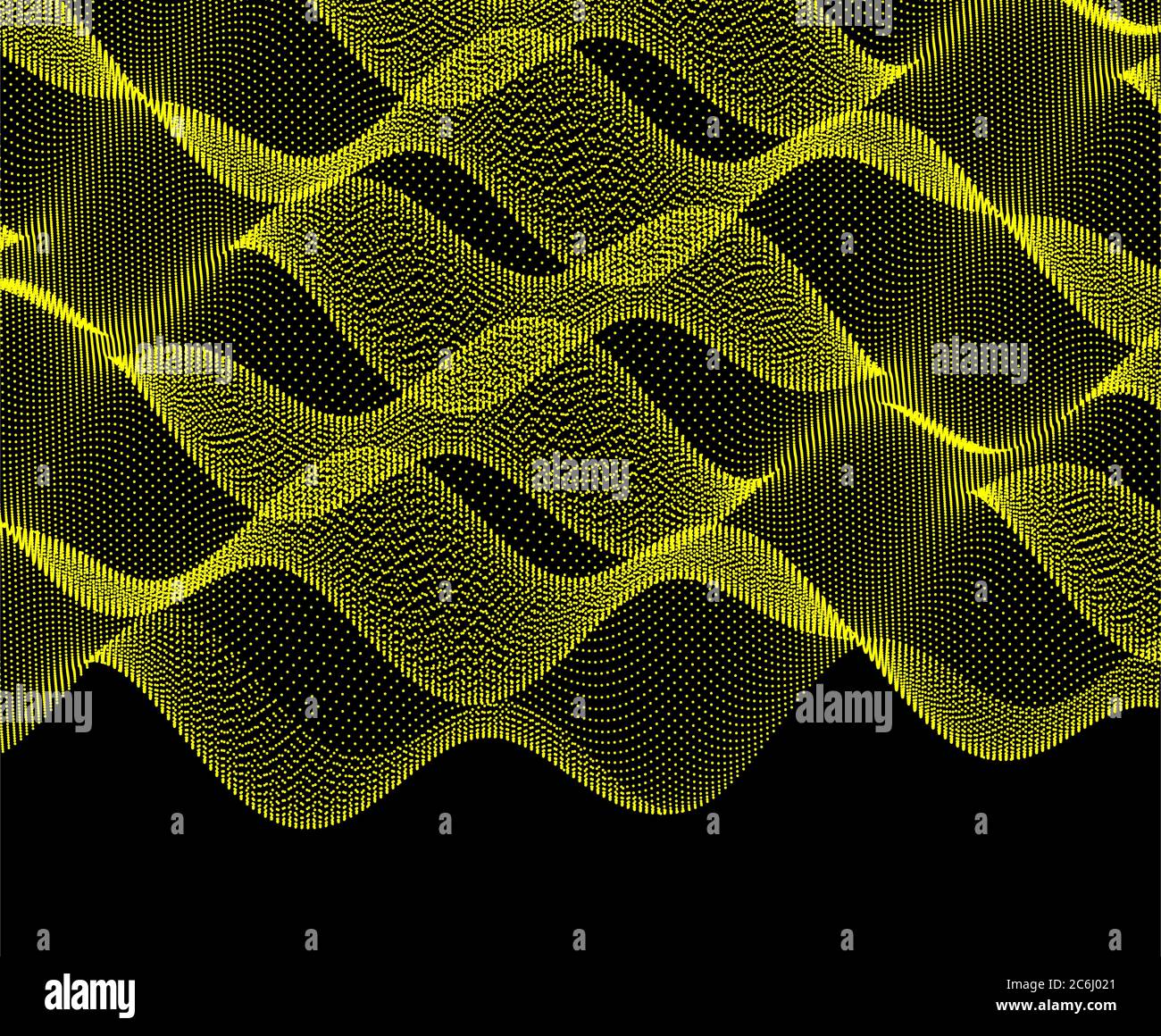 Wavy grid background. 3d abstract vector illustration with particle ...