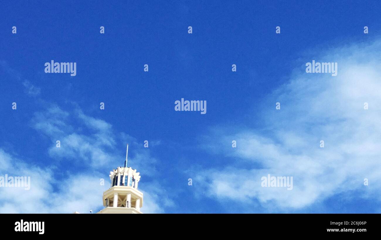 Shenzhen, China: residential buildings under blue sky and white clouds ...