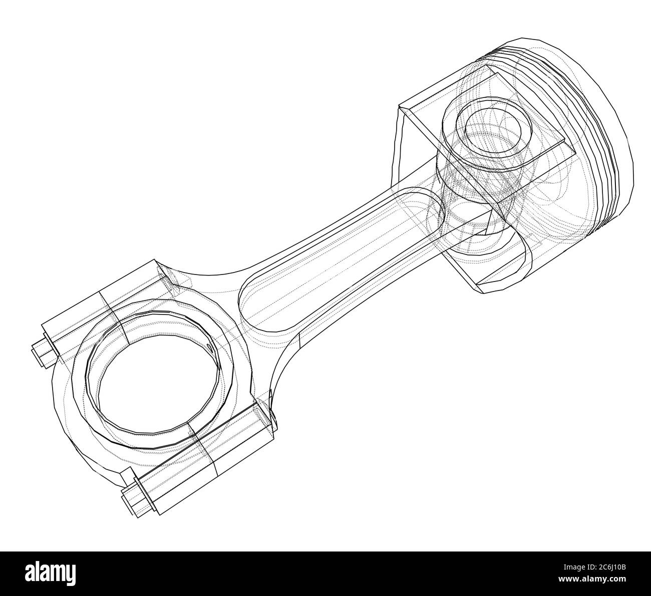 Sketch of piston. 3D illustration Stock Photo - Alamy