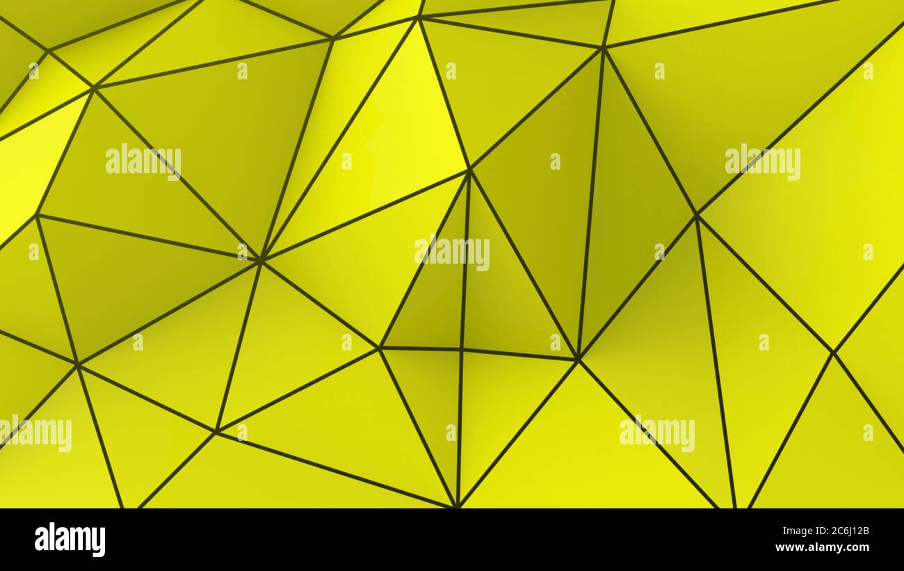 Yellow abstract modern crystal background. Polygon, Line, Triangle ...