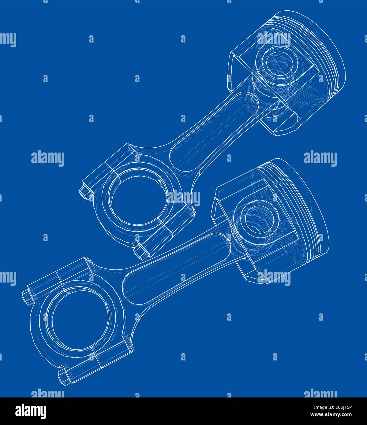 Sketch of piston. 3D illustration Stock Photo - Alamy