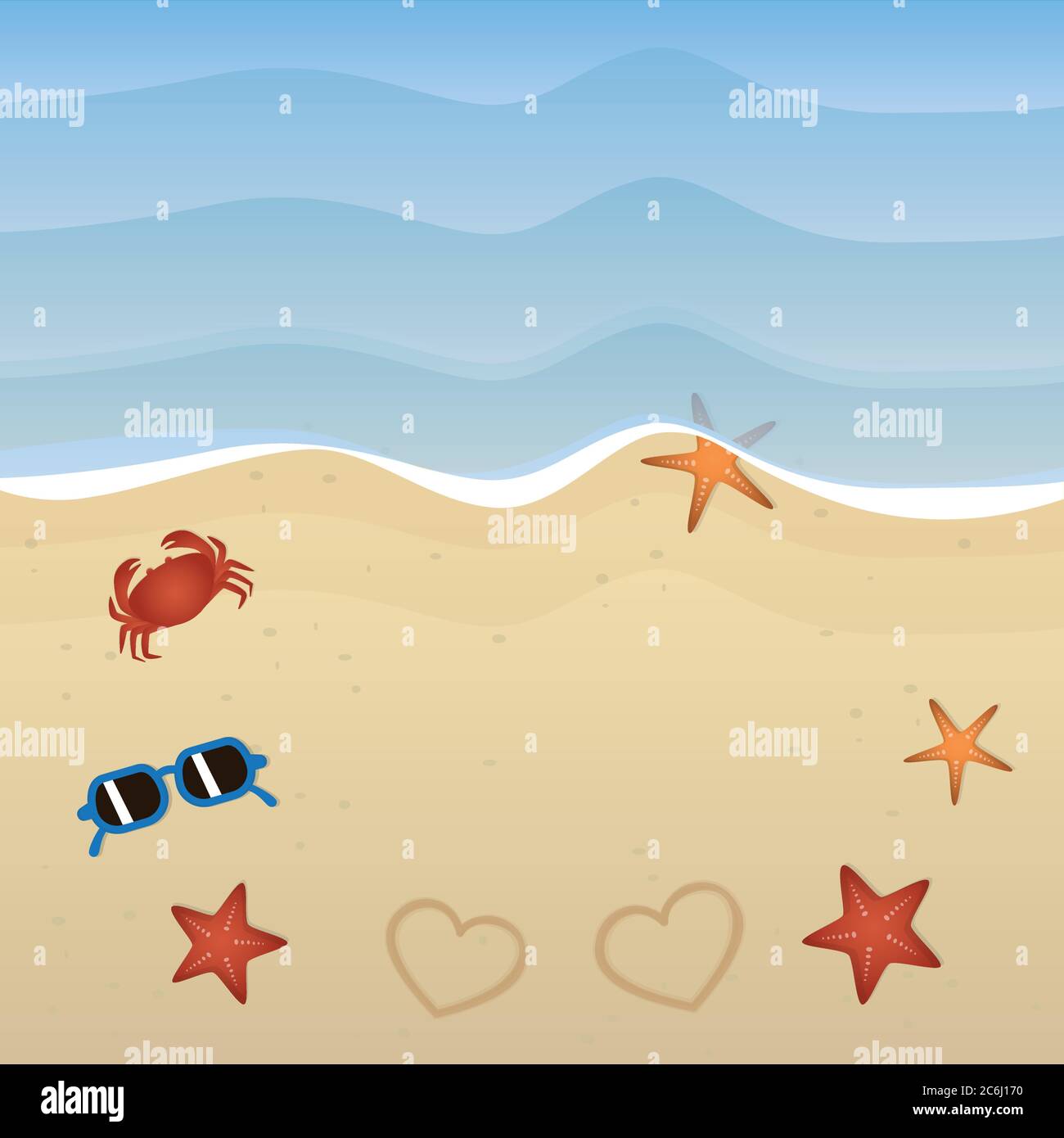 summer holiday on the beach with starfish crab flip flops and ...
