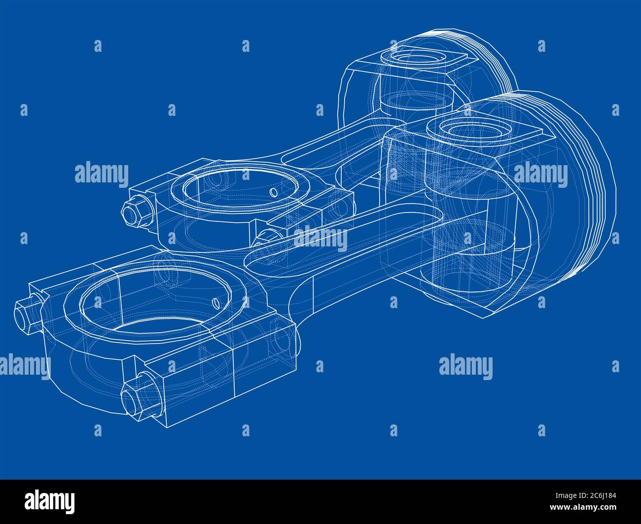 Sketch of piston. 3D illustration Stock Photo - Alamy