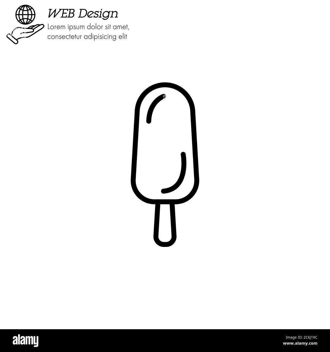 Sweet popsicle icon outline Black and White Stock Photos & Images - Alamy