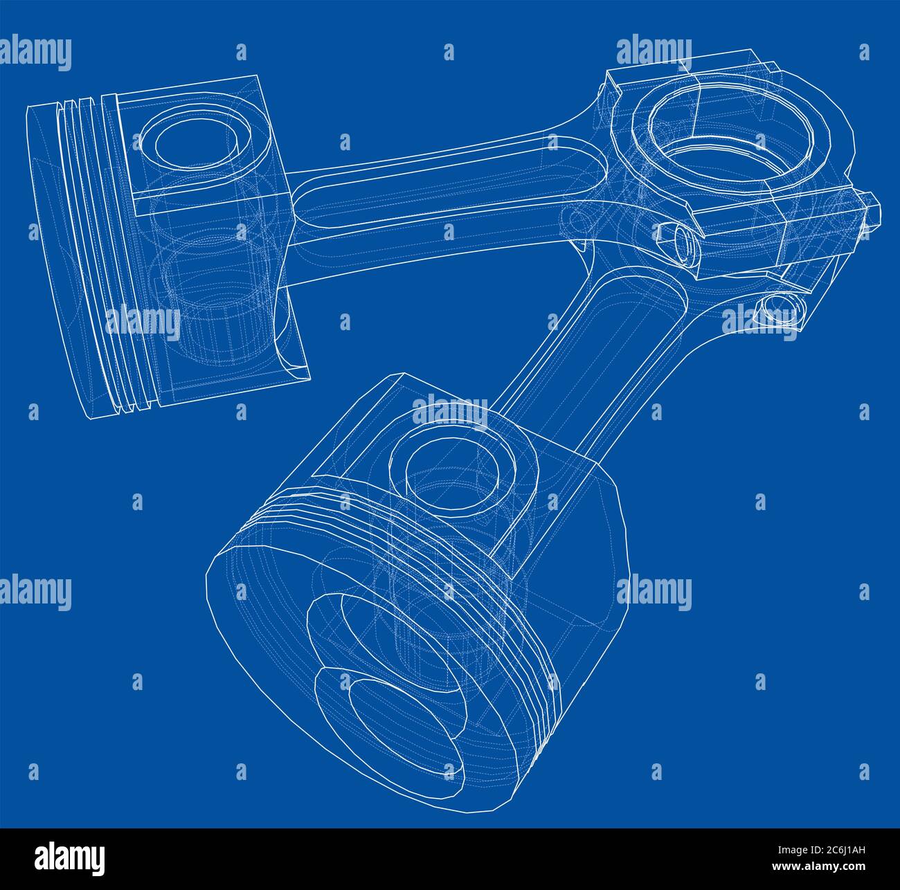 Sketch of piston. 3D illustration Stock Photo - Alamy