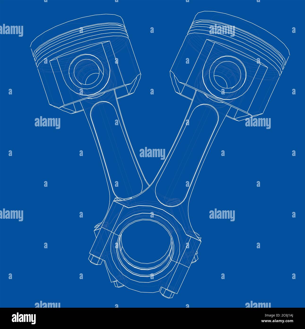 Sketch of piston. 3D illustration Stock Photo - Alamy