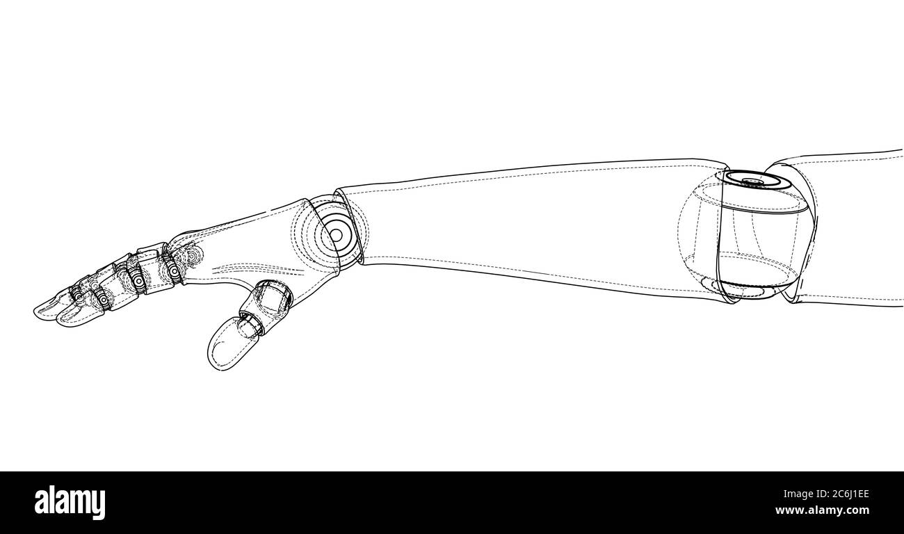 Robot hand outline. 3D illustration Stock Photo - Alamy