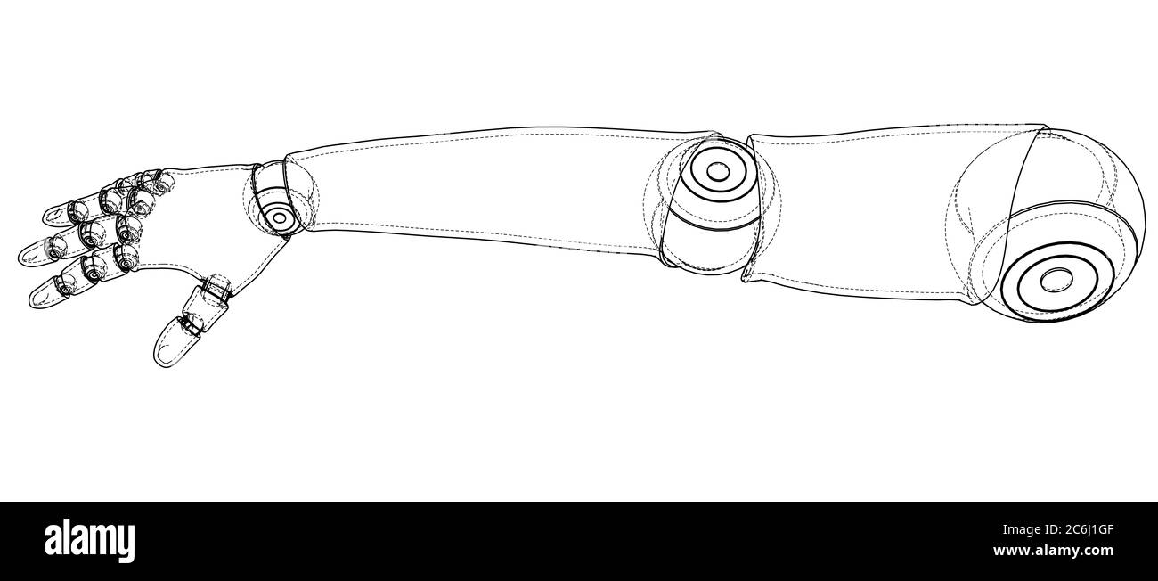 Robot hand outline. 3D illustration Stock Photo - Alamy