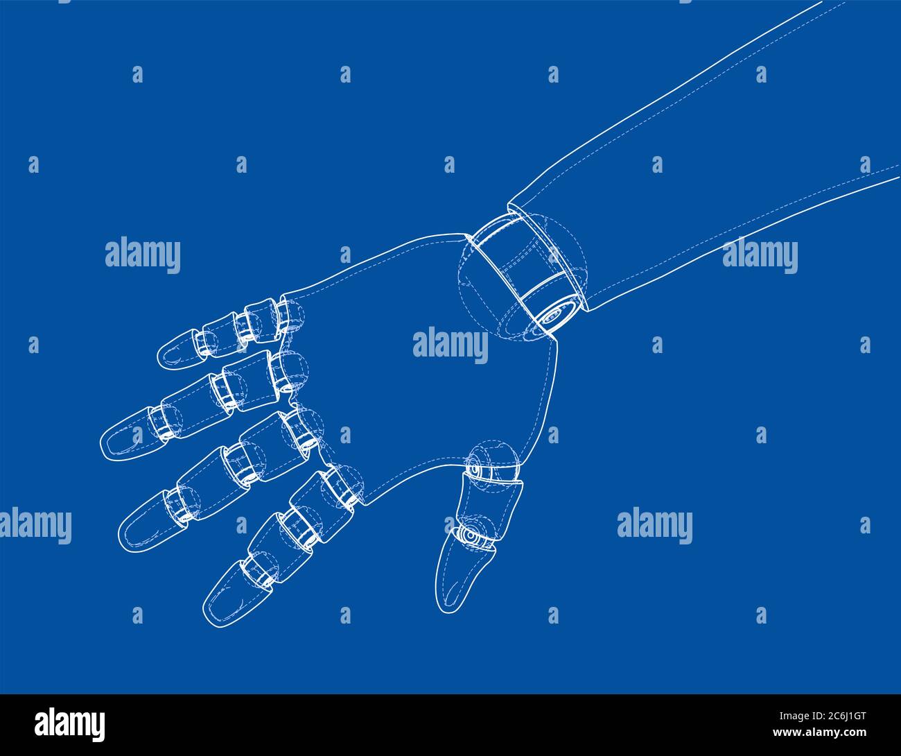 Robot hand outline. 3D illustration Stock Photo - Alamy