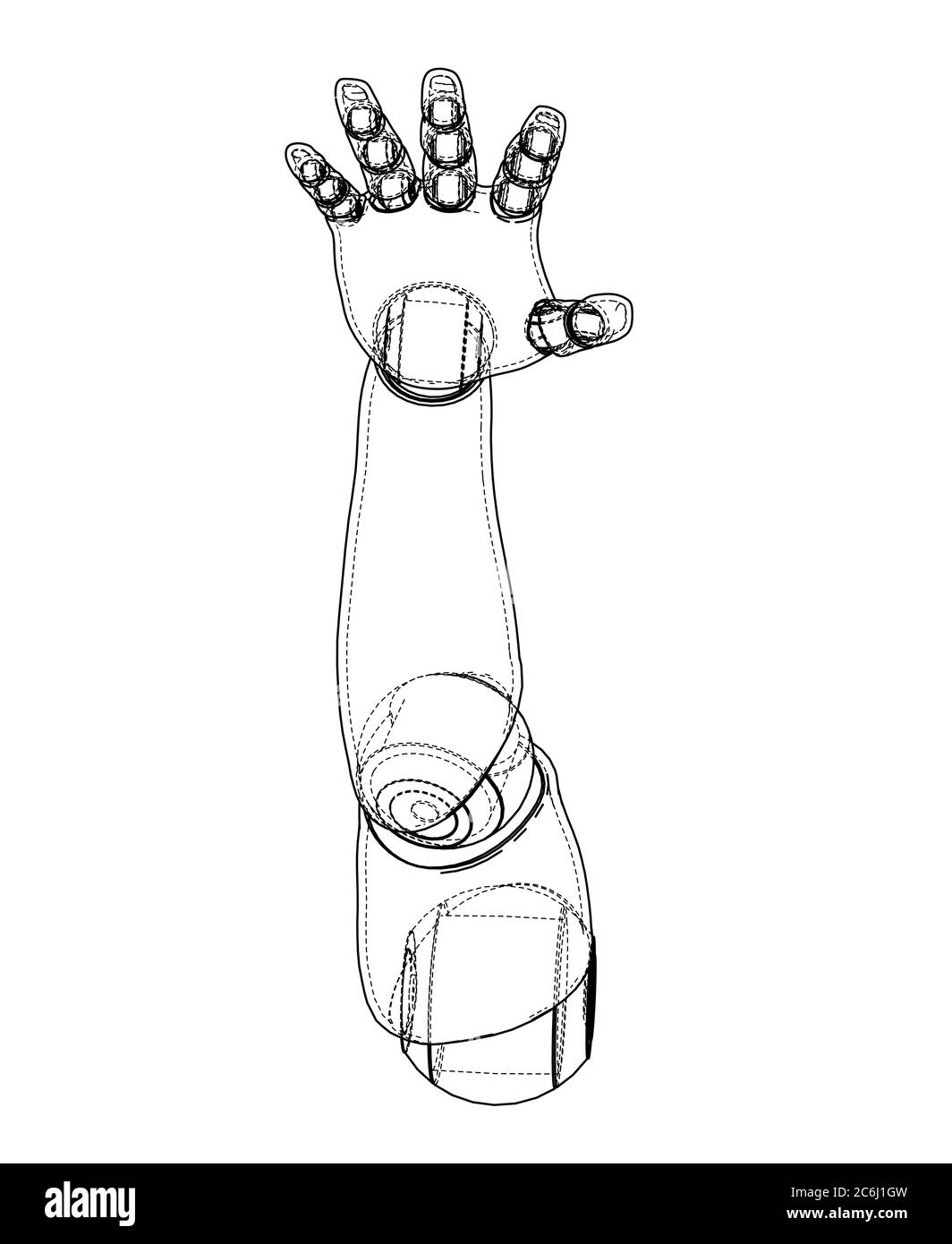 Robot hand outline. 3D illustration Stock Photo - Alamy