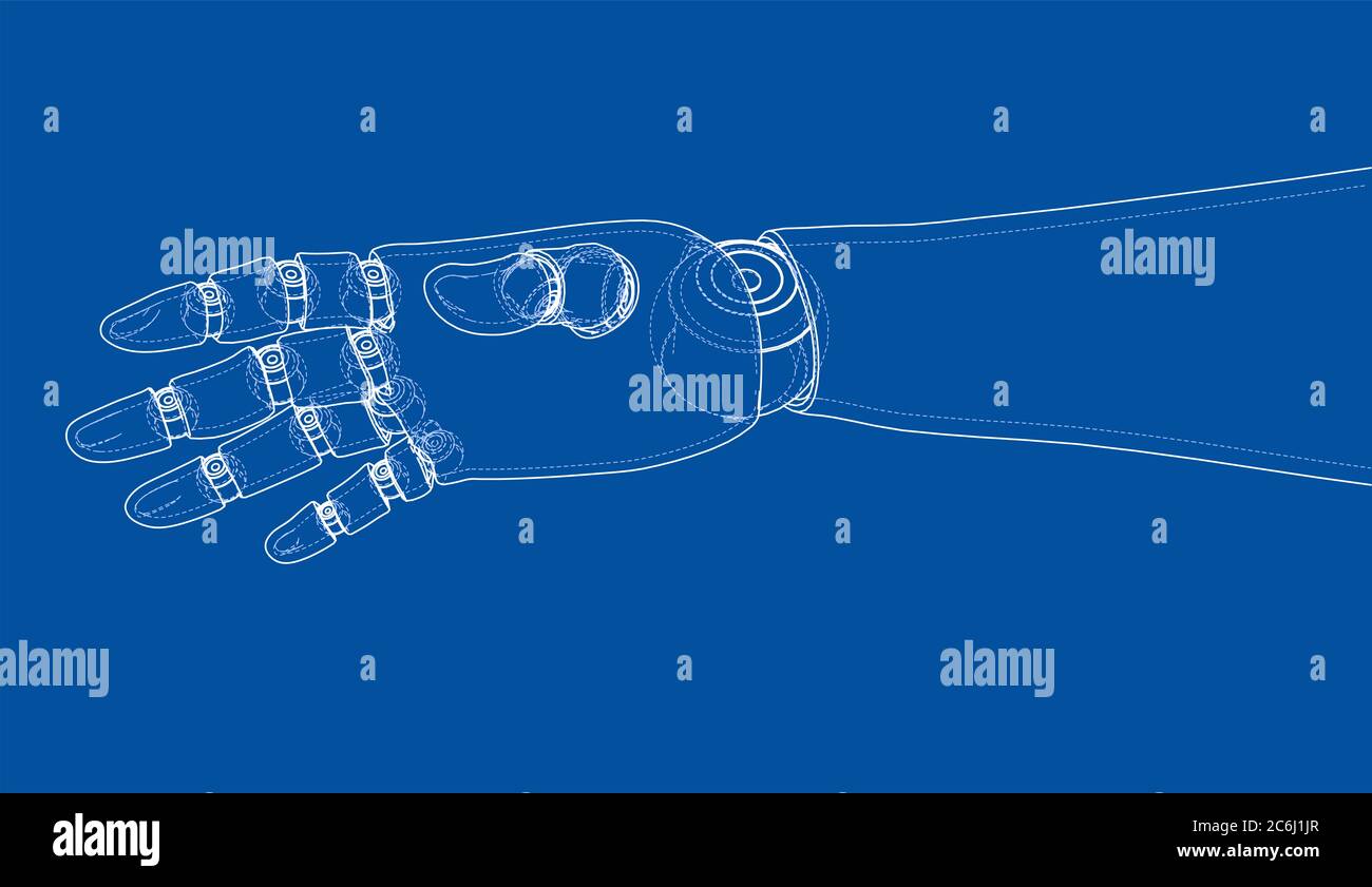 Robot hand outline. 3D illustration Stock Photo - Alamy