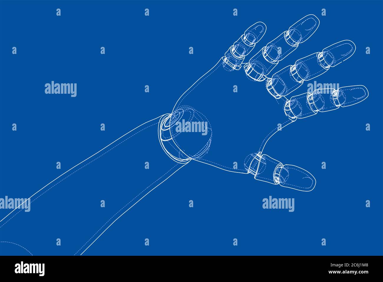 Robot hand outline. 3D illustration Stock Photo - Alamy