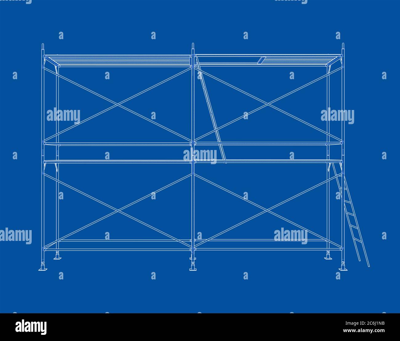 3D outline scaffold. 3D illustration Stock Photo - Alamy